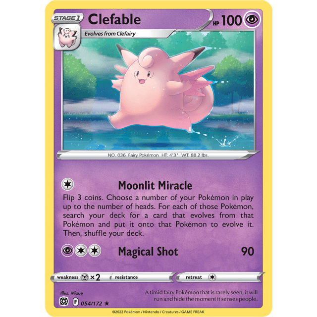 Cleffa , Clefairy & Clefable Pokemon Cards TCG ( 1st Gen Pokemon ...