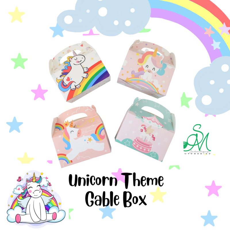 Unicorn Candy Box Party Loot Bag Gable Box | Shopee Philippines