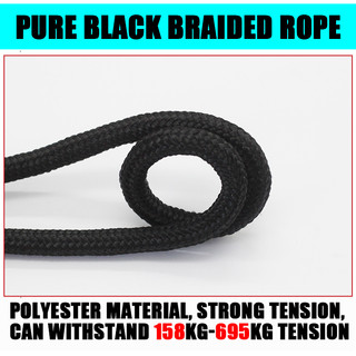 1 roll 10/20Meters 4mm-10mm Pure Black braided rope Multifunctional ...