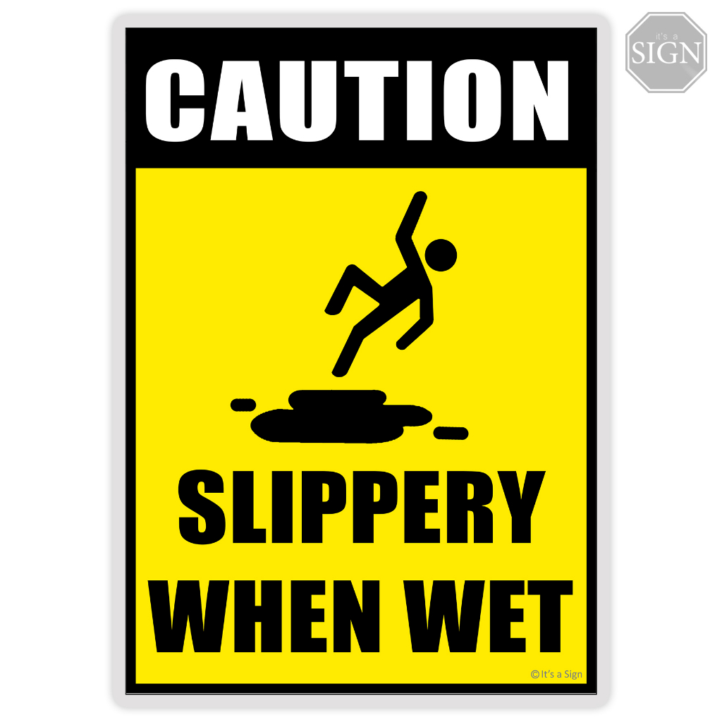 Slippery When Wet Sign - Laminated Signage - A4 Size | Shopee Philippines