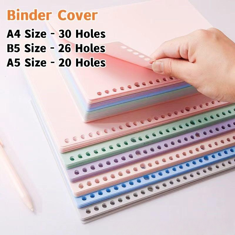 1PC A5/B5/A4 Transparent PP Cover 30 Holes Plastic Ring Binder Loose ...