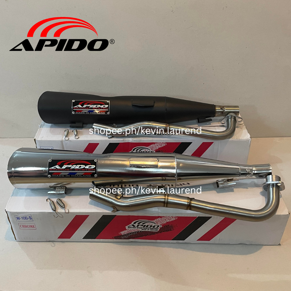 APIDO Exhaust Pipe WAVE 100 / 110 / 125 | Black / Chrome | Shopee ...