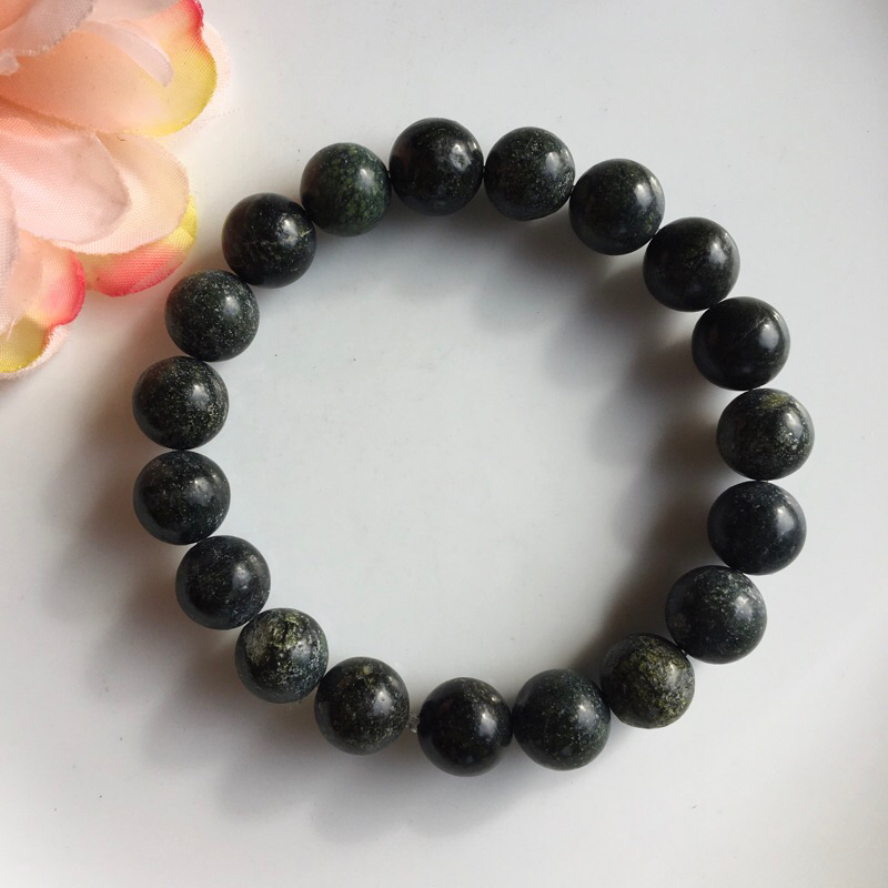 Dark Serpentine Jade Natural Crystal Stone Bracelets | Shopee Philippines