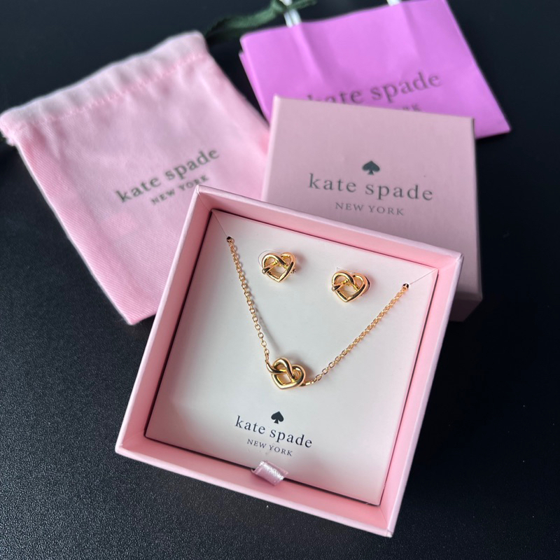 Kate spade heart necklace and earring set store