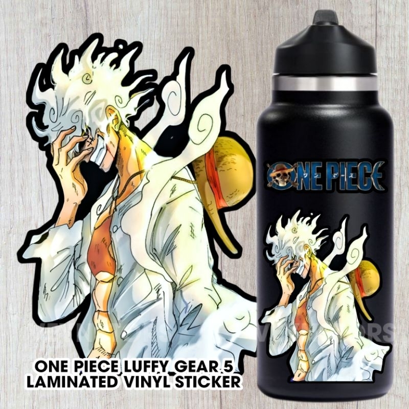 ONE PIECE MONKEY D LUFFY GEAR 5 LAMINATED VINYL STICKER • FLASK STICKER ...