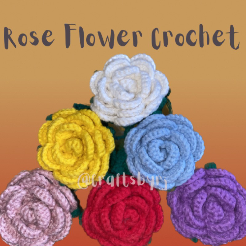 Rose Flower Bouquet (Crochet) | with free box | Shopee Philippines