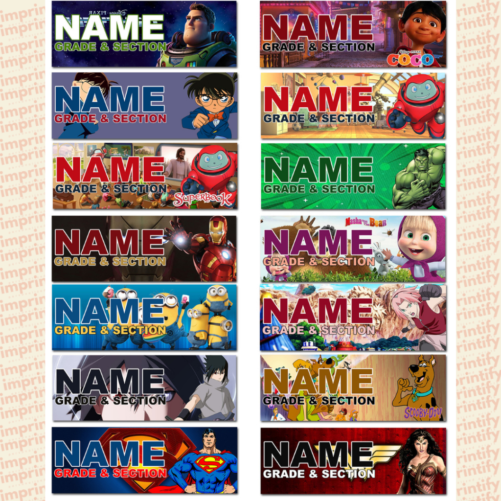 Customized Laminated Name Tag - Characters | Shopee Philippines