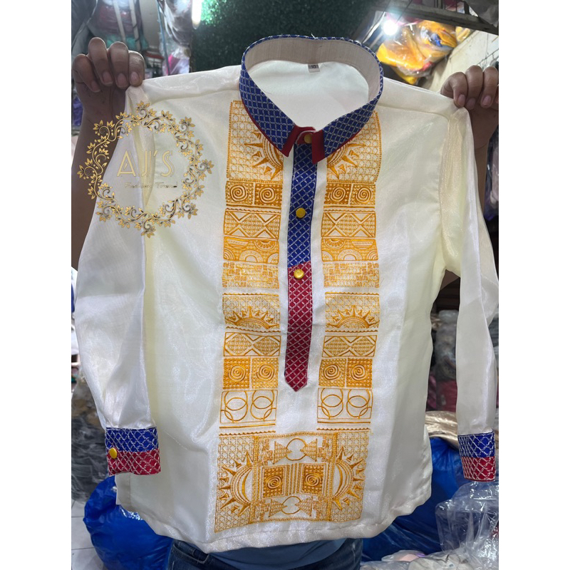 Barong with Lining Flag Inspired Design | Shopee Philippines