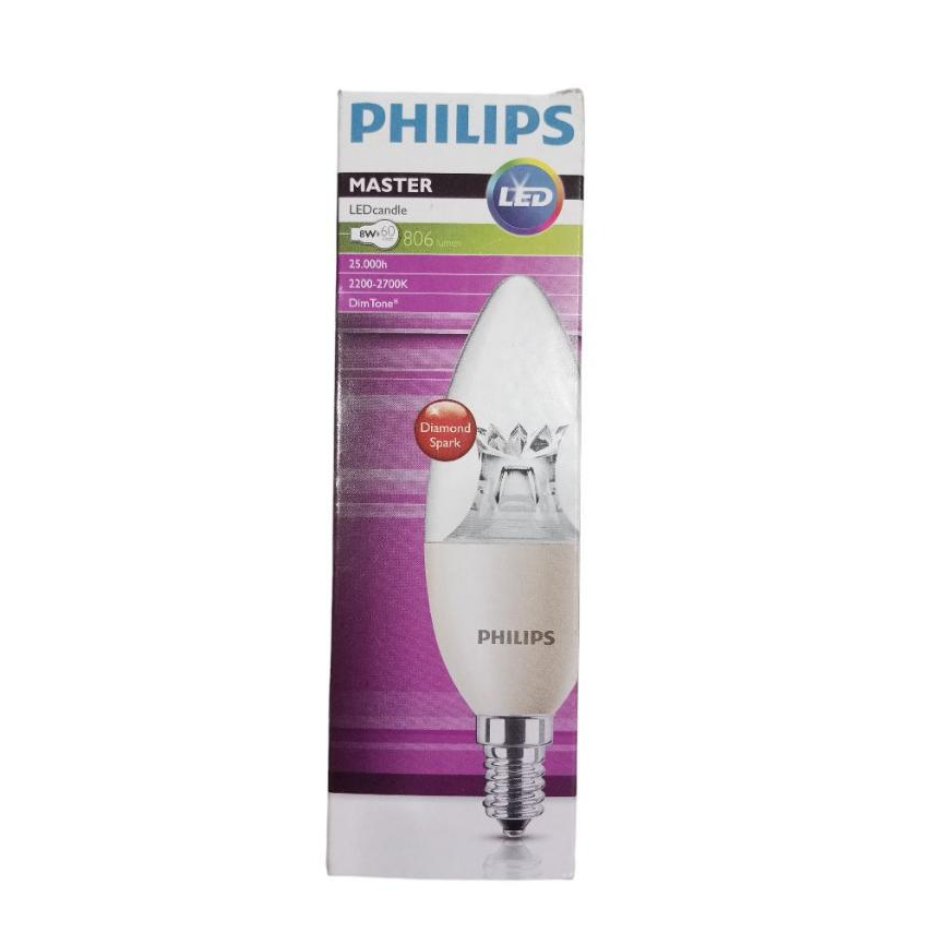 Master LED Candle Dimmable DT 8W E14 B38 CL 2700K 220/240V Warm White ...