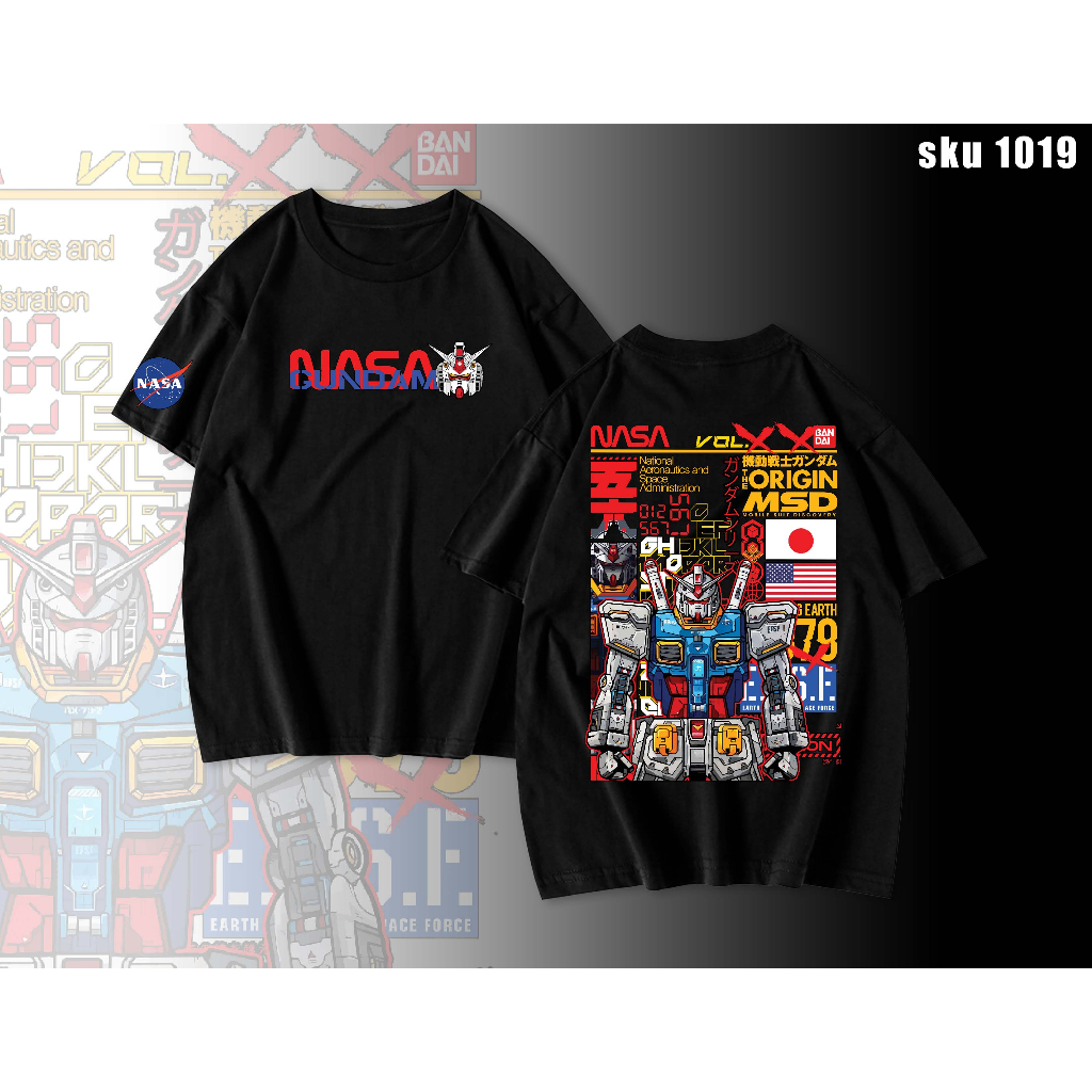 Gundam merch tshirt, anime streetwear, Gundam tshirt, big print sku 039 ...