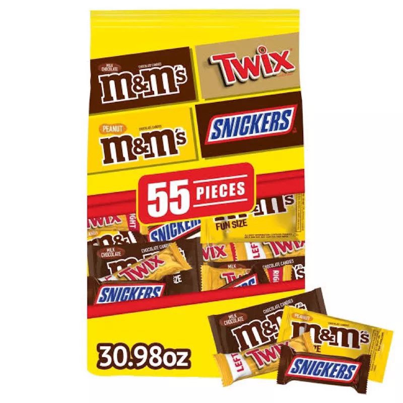 Variety Pack Big Bag M&M's , Snickers & Twix Milk Chocolate Candy Bars ...