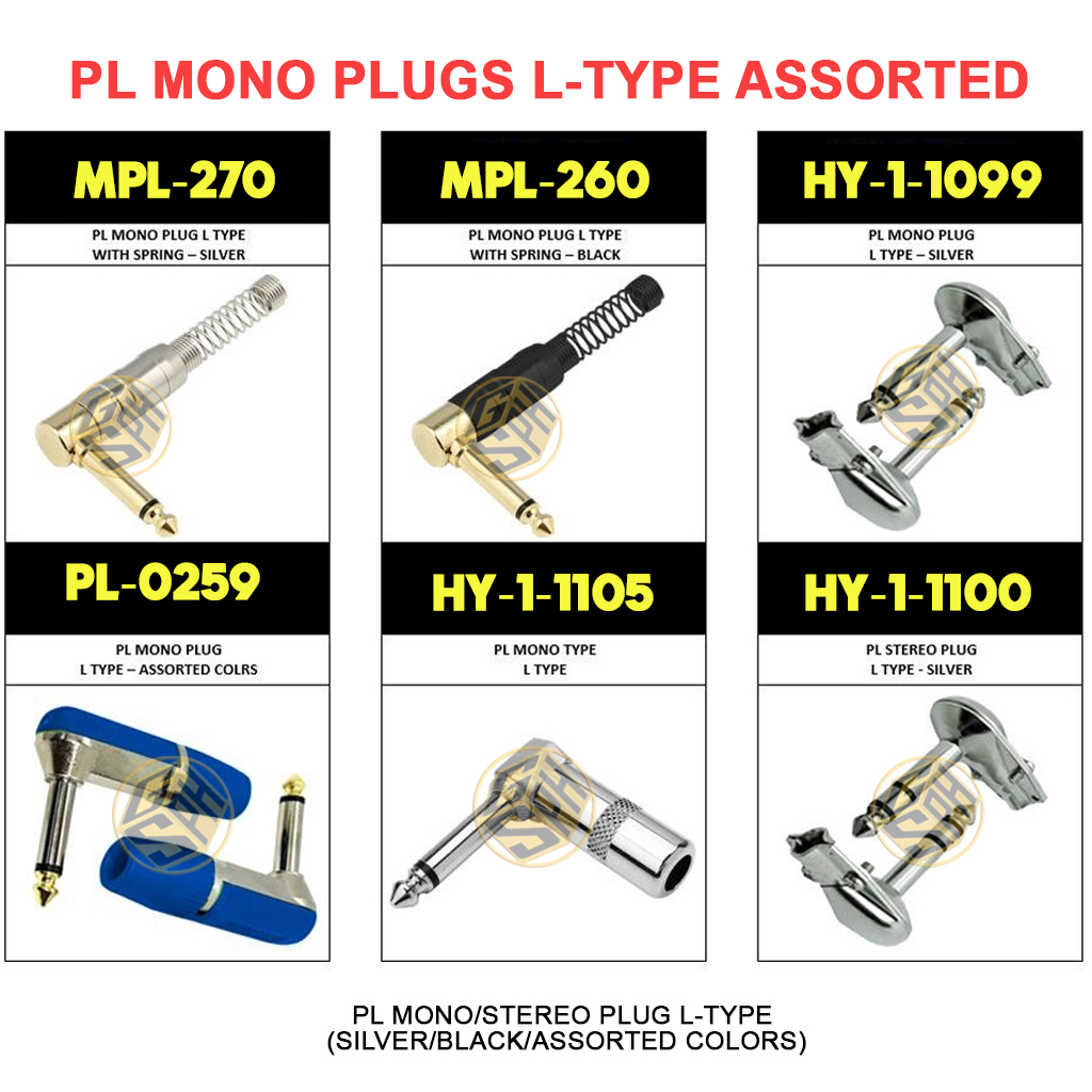 PL MONO & STEREO PLUGS L-TYPE ASSORTED HEAVY DUTY | Shopee Philippines
