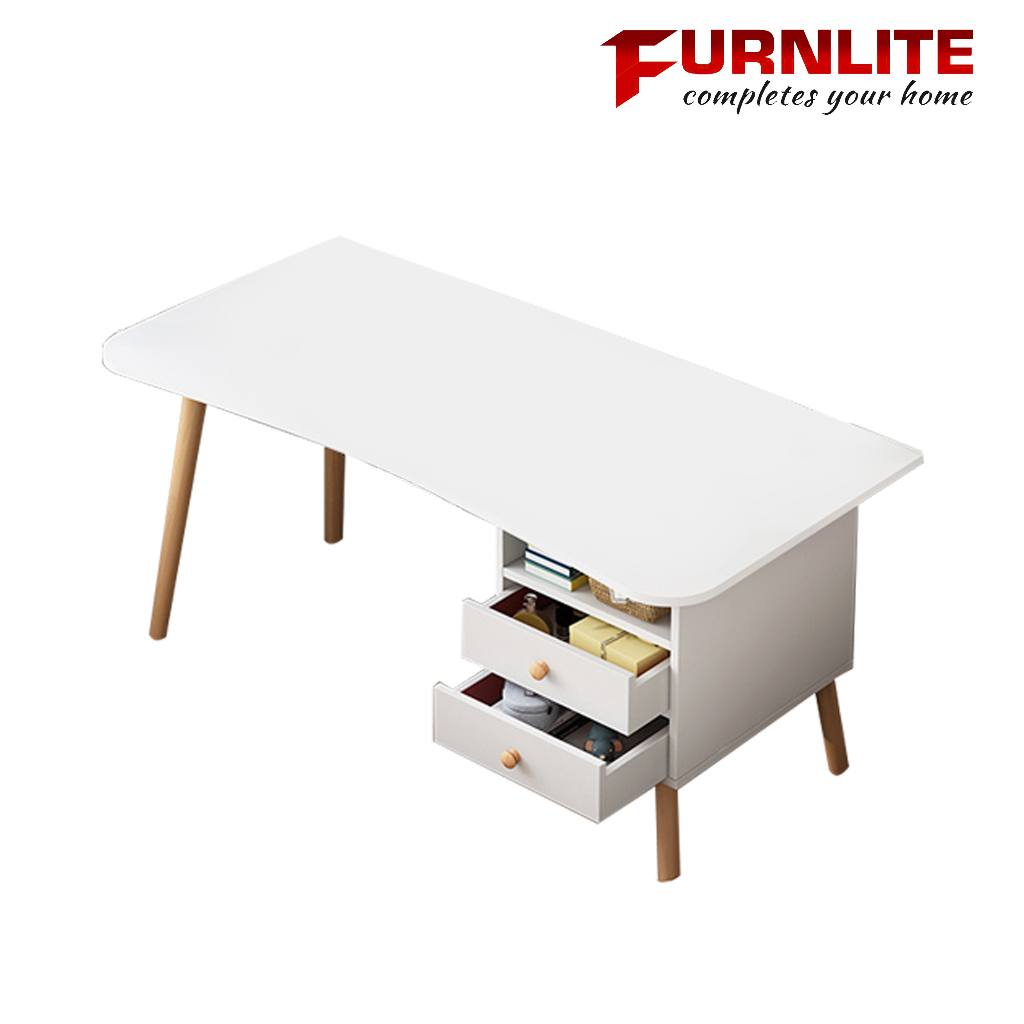 Furnlite Study Desk With Shelf And Drawers SP028 | Shopee Philippines
