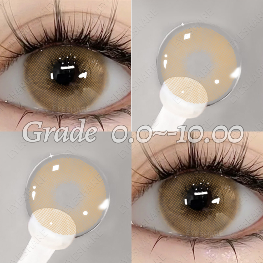 EYESHARE New Graded Contact Lenses 0.00~-6.00 AURORA brown contact lens ...