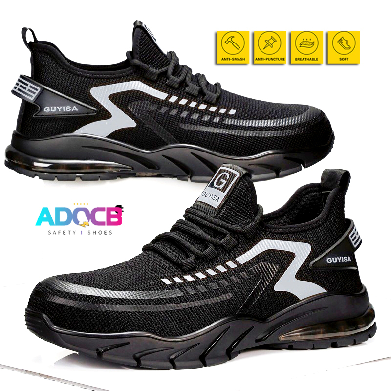 ADOCB Puncture resistant safety shoes, men's steel toe industrial labor ...