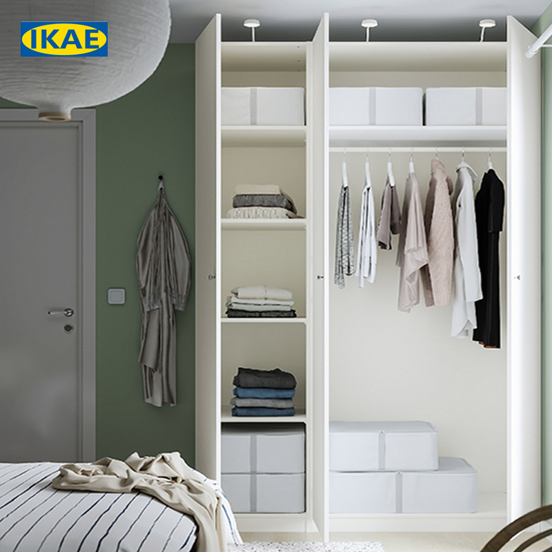 IKAE Wood Wardrobe Cabinet Plastic Wardrobe Storage Clothes Wooden ...