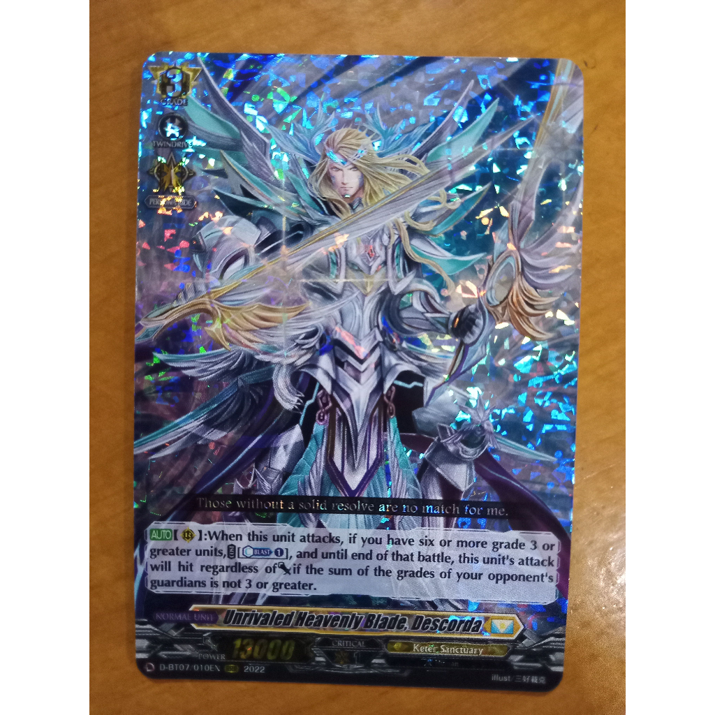 CFV Unrivaled Heavenly Blade, Descorda RRR D-BT07 Keter Sanctuary Cardfight Vanguard English ...