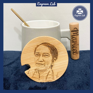 Personalized Nordic Ceramic Mug with Bamboo Hande & Lid | Laser ...