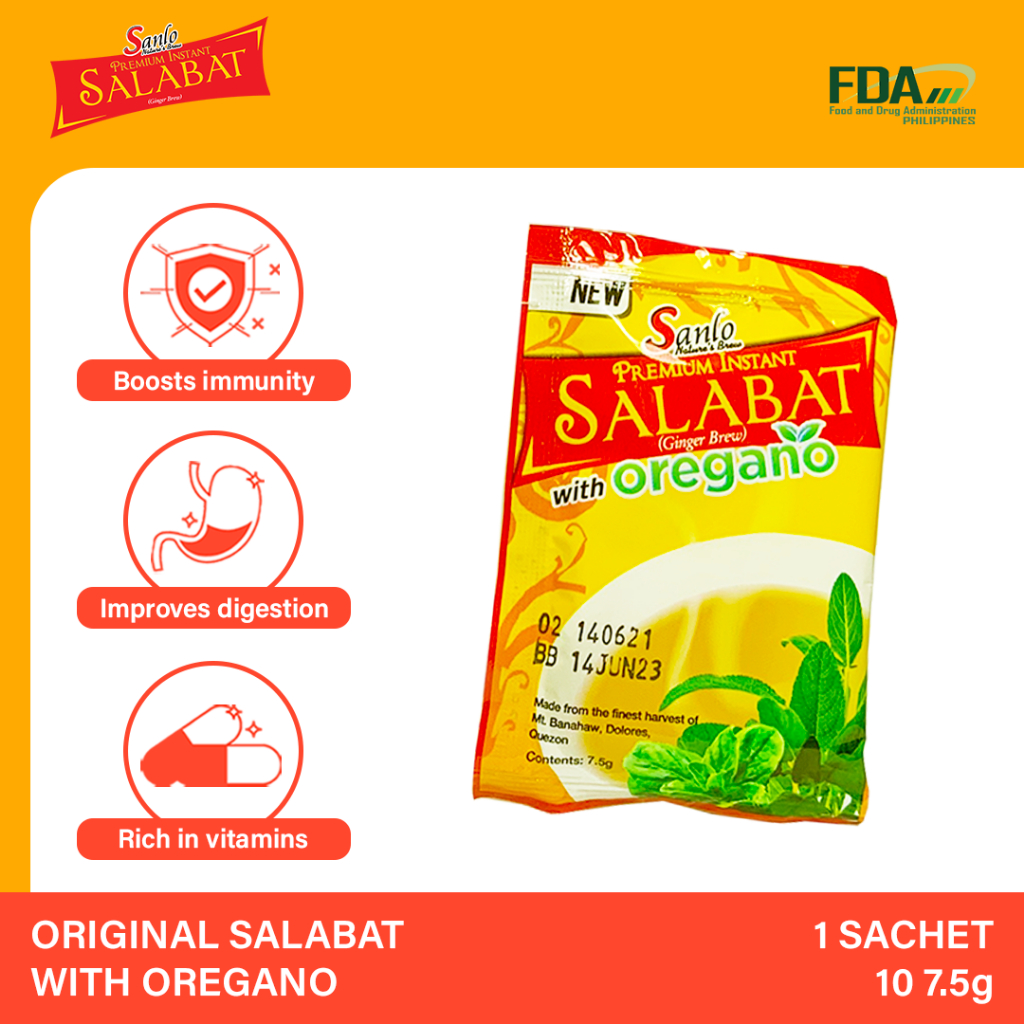 Sanlo Salabat Premium Instant Ginger Tea - OREGANO Flavor Sachet (7.5g ...