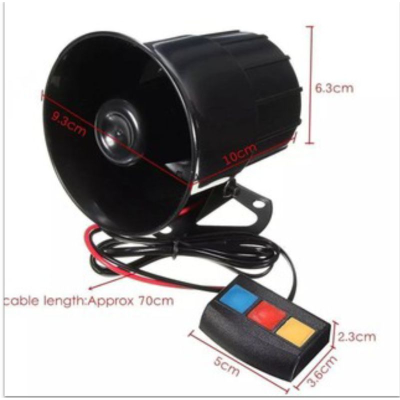 Wang Wang Horn 3 Types Of Sounds Separate botton blue red yellow Motor ...