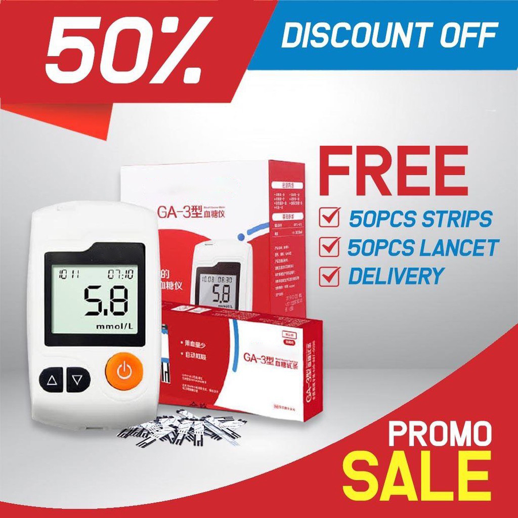 (COD) Glucometer Set FREE 50pcs lancets FREE 50pcs strips | Shopee ...