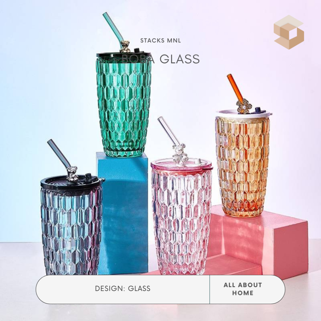 [STACKS X WALLED] BOBA GLASS DIAMOND TUMBLER | Shopee Philippines