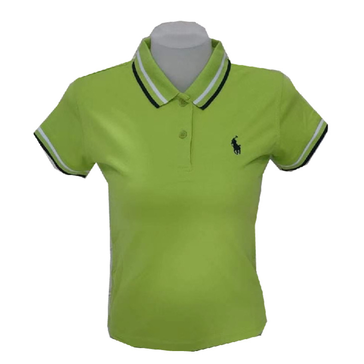 2-Women's Short sleeve Polo With Same Color Small Polo Logo Poloshirt# ...