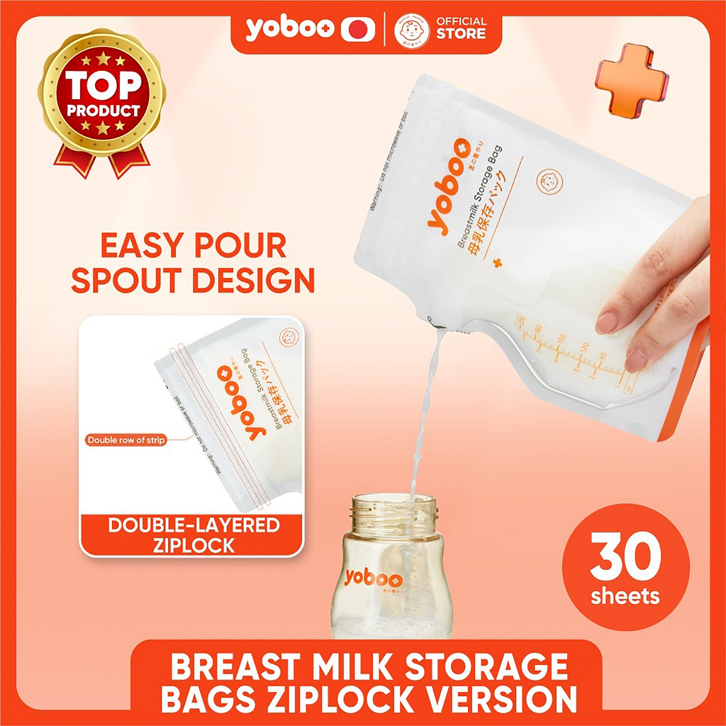 Yoboo by Winland 30PCS Zip Lock 200ML Breast Milk Storage Bags Clean ...