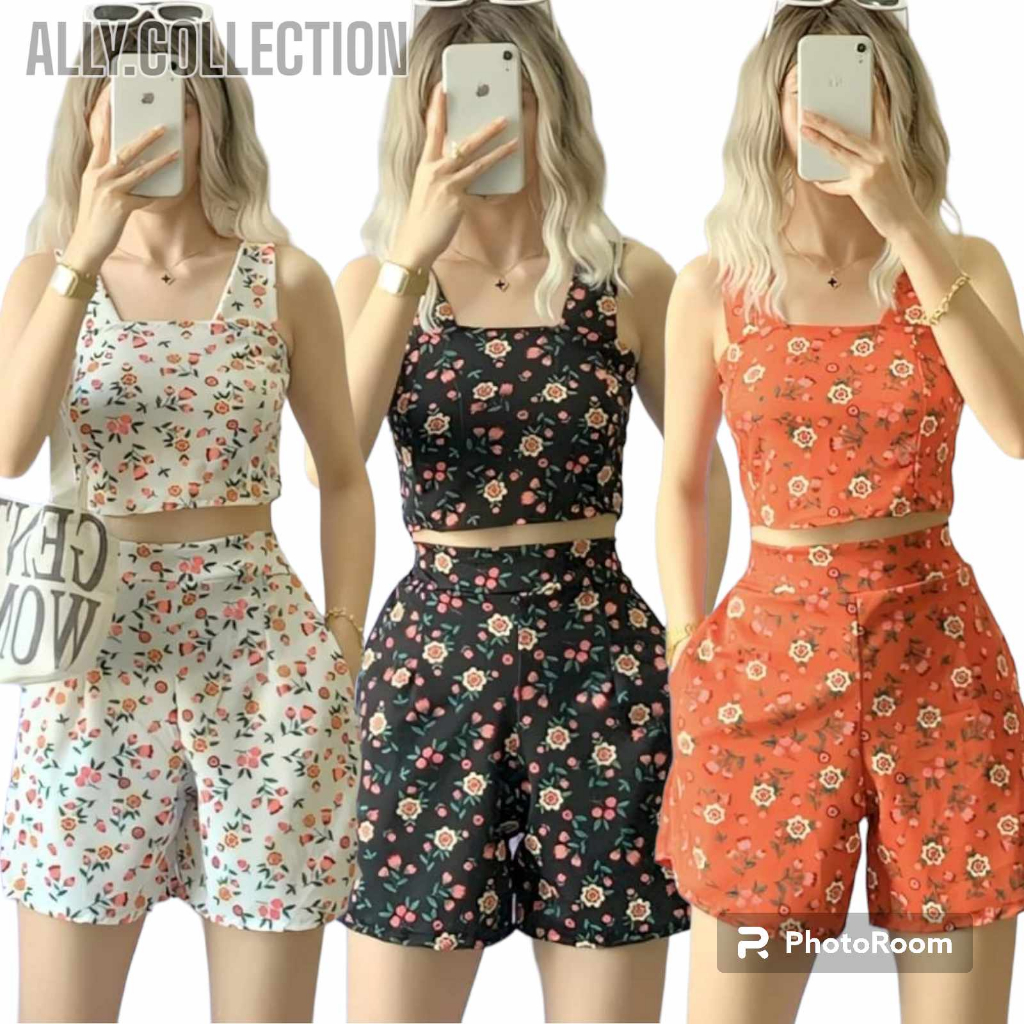 CAMBRIA Sexy High Waist Short & Square Neck Crop Top Ara Terno For ...