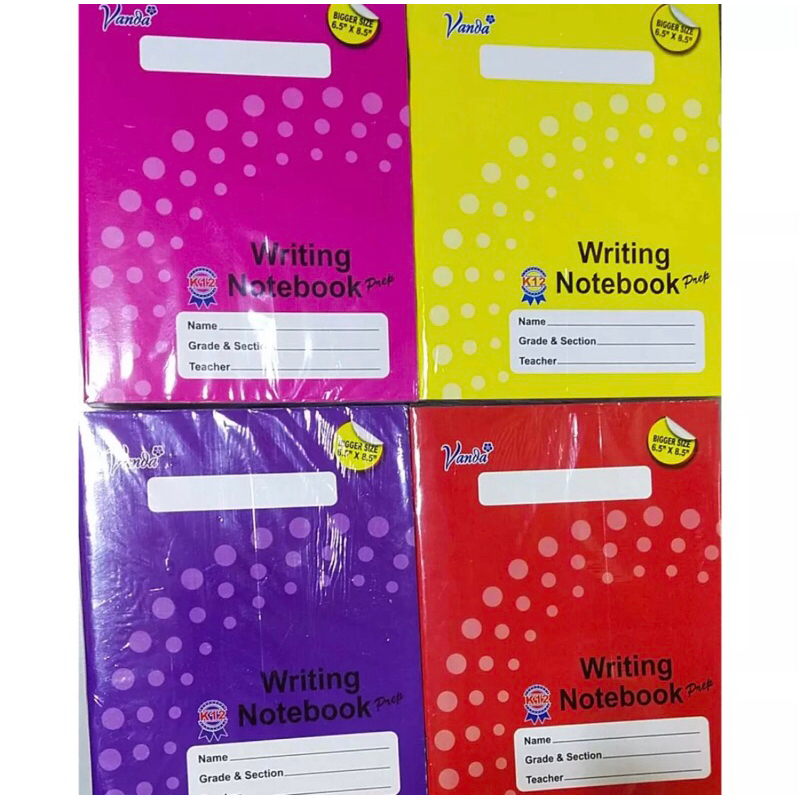 1 PC VANDA K12 WRITING PREP NOTEBOOK ,PER PIECE, 6.5X8.5 INCHES , K12 ...
