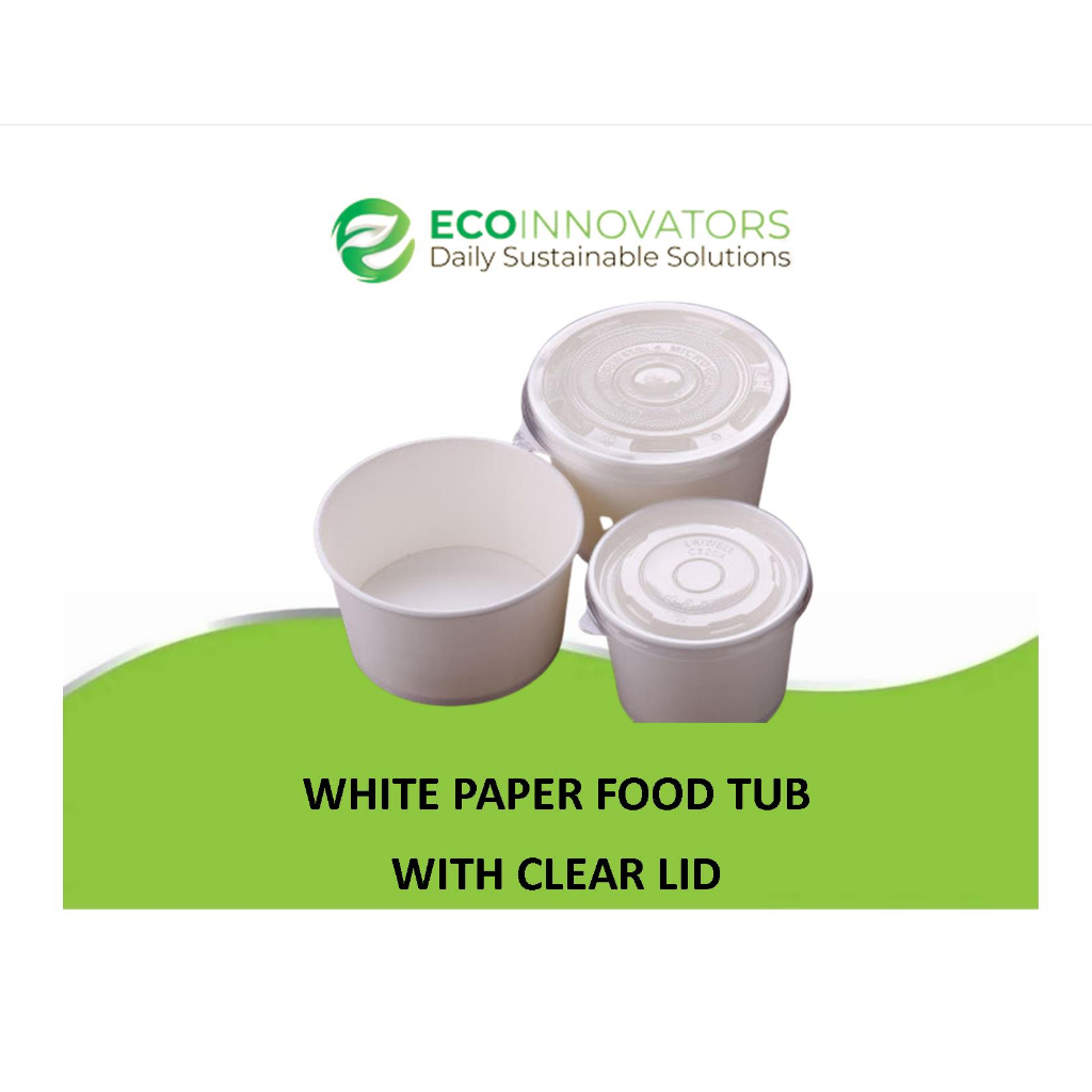 ECO BULK White Paper Food Tubs with clear Lids | Shopee Philippines