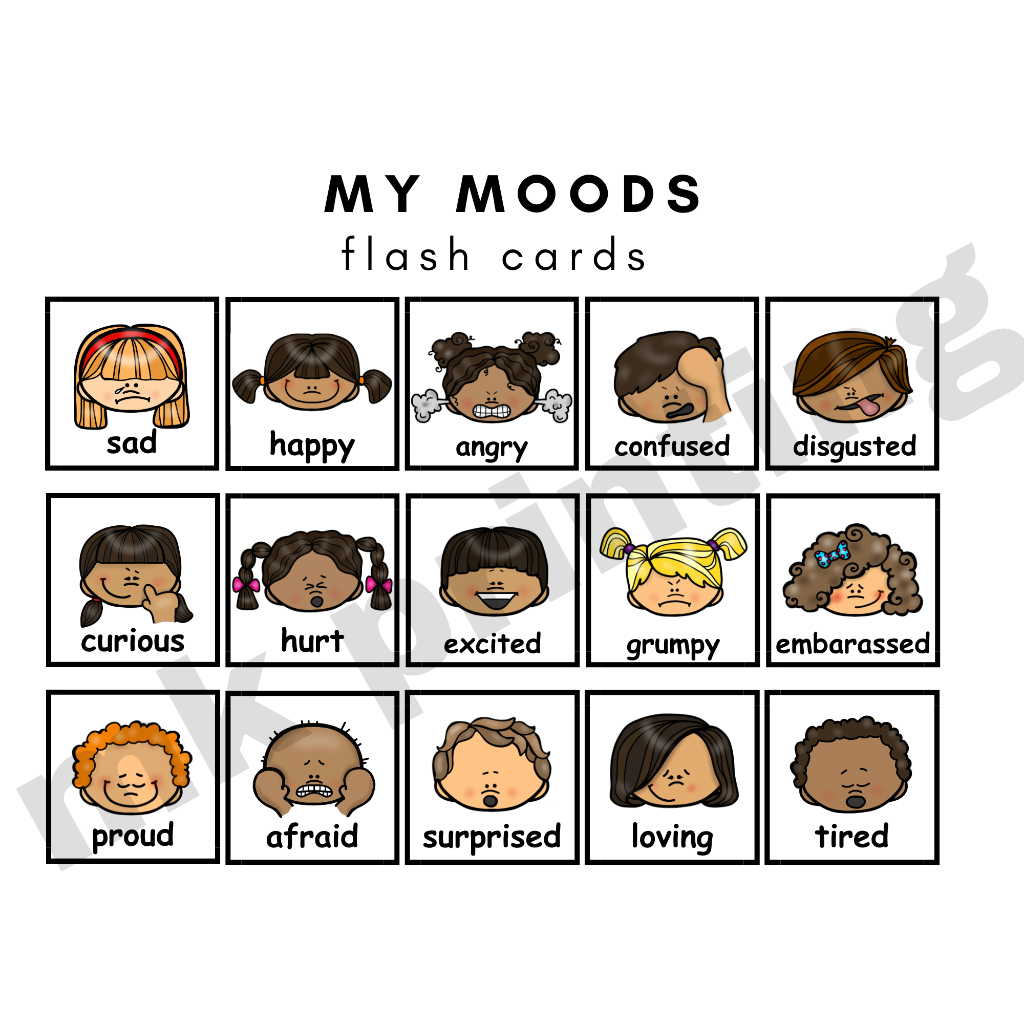 My Moods Flash Cards Laminated Educational Flash Cards | Shopee Philippines