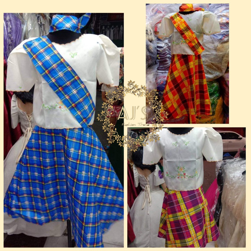 Flipiniana SET Kimona Gina w/ Patadyong checkered | Shopee Philippines