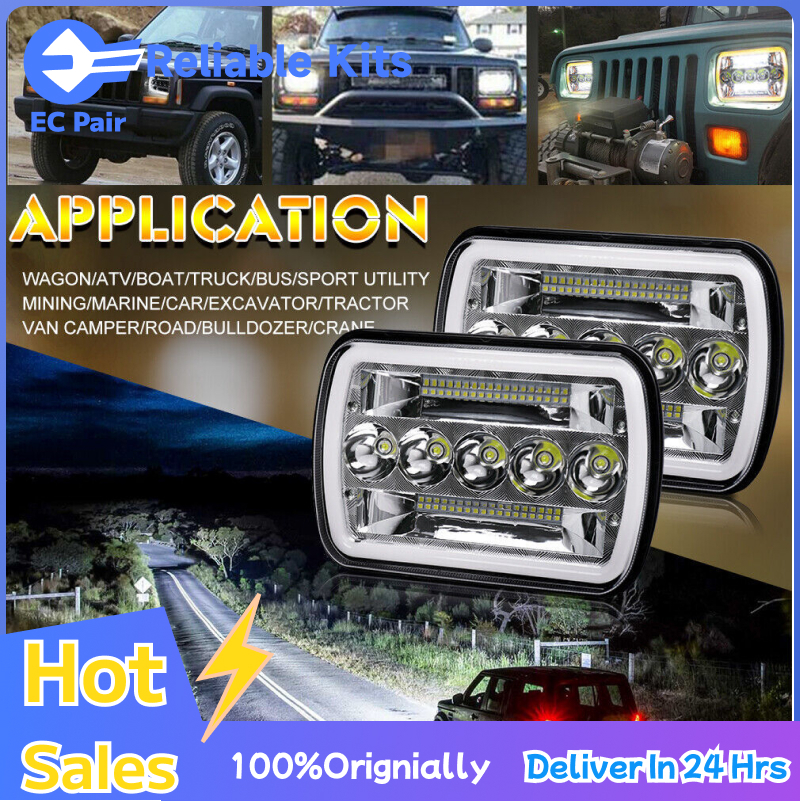 head light led 5x7 Headlight LED Square Light 60W High/Low Beam ...