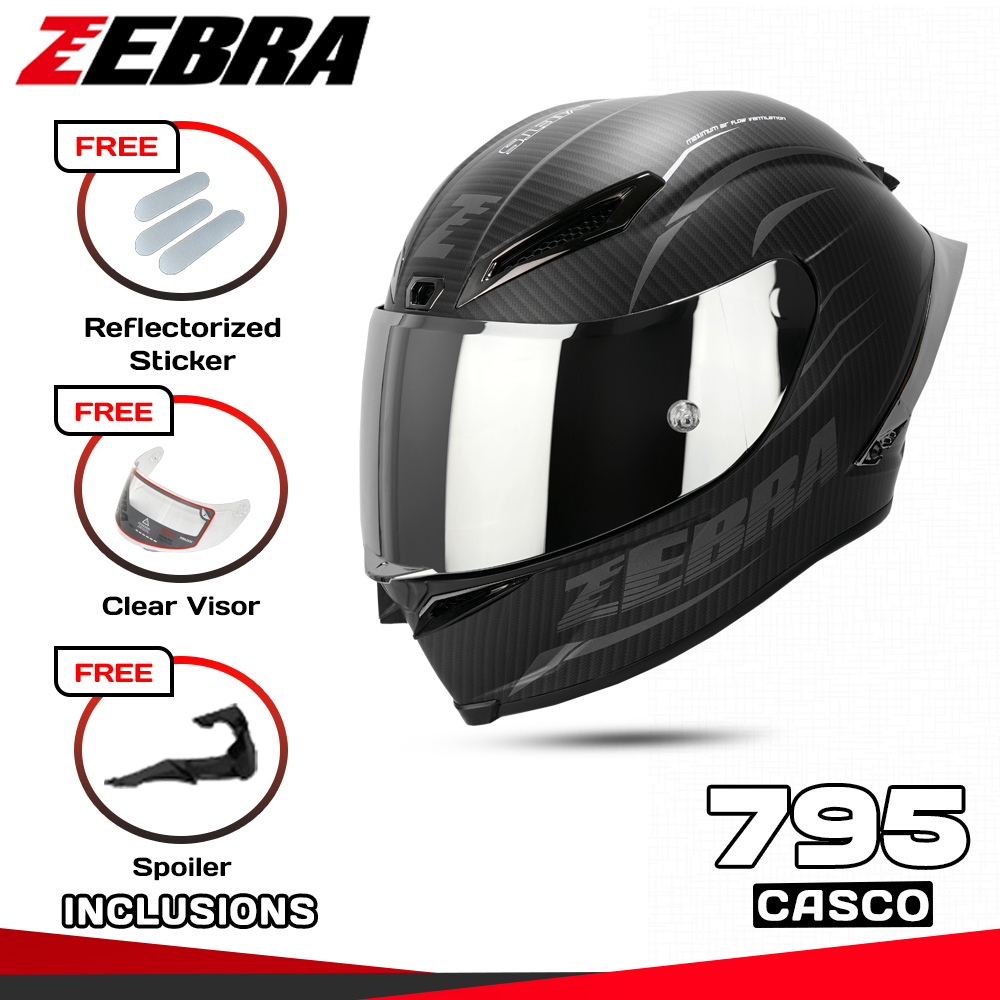 ZEBRA 795 Motorcycle Full Face Helmet Single Visor | Shopee Philippines