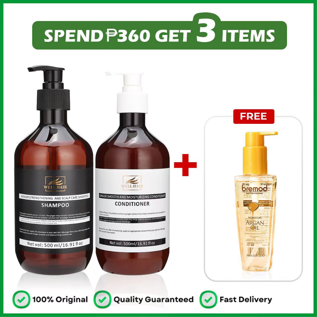 Well Hair Natural Ginger's Essence Scalp care Shampoo & Conditioner ...