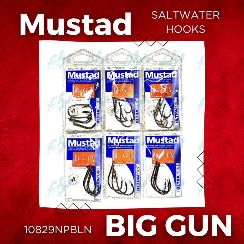 Mustad Big Gun Salt Water Hook 10829NPBLN Fishing Hooks | Shopee ...