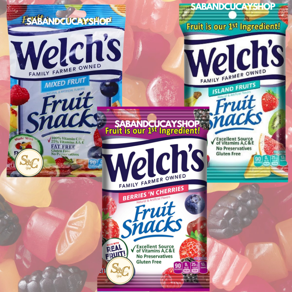 Welch’s Real Fruit Snack Packs Mixed Fruit Berries 'n Cherries Fat free ...