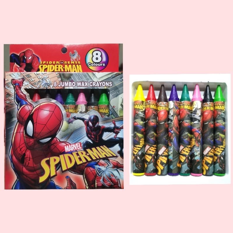 8 colors Spiderman Jumbo Big Crayons/Color Oil Pastel lootbag filler ...