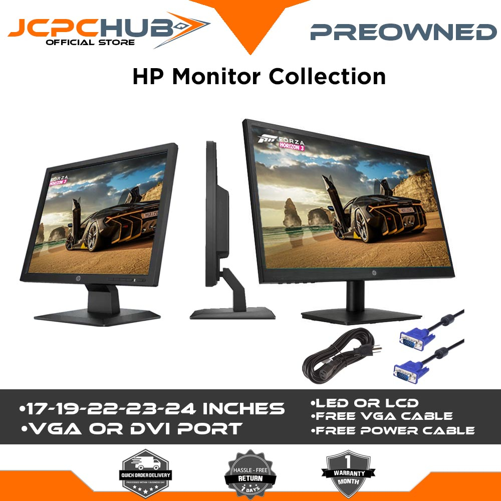 HP DELL Monitor 17, 19, 22, 23 & 24 Inch Monitors Class A, with VGA ...