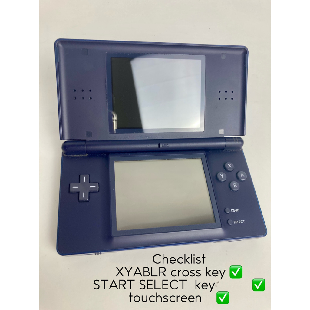 Nintendo DS Lite USG-001 (Enamel Navy ) With Stylus console operation ...