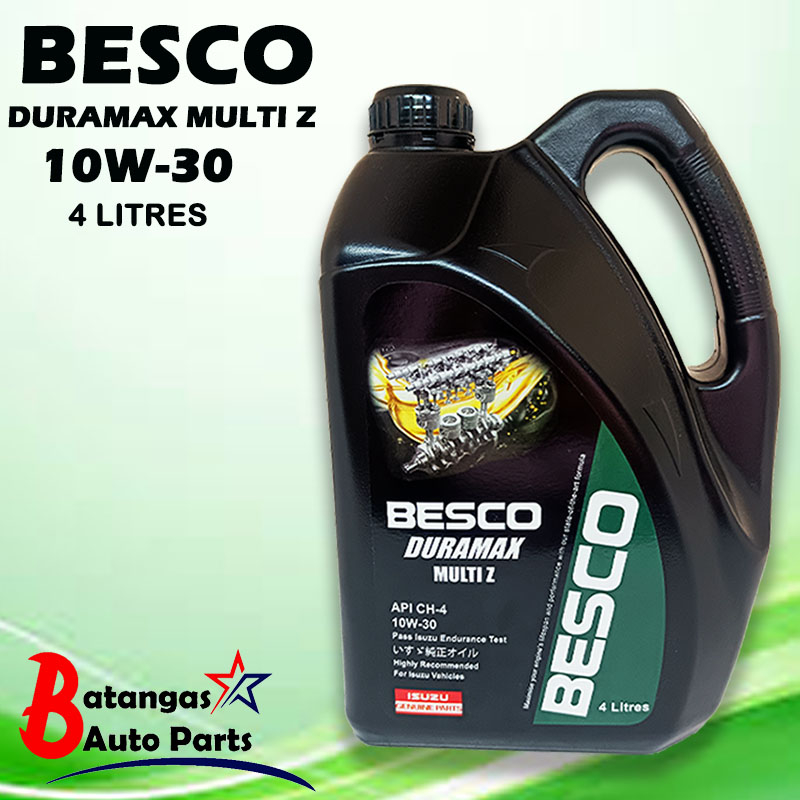 BESCO DURAMAX MULTI Z CH-4 10W30 4 LITRES ISUZU GENUINE OIL PART NO. 1 ...