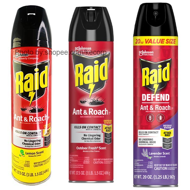Raid Ant & Roach (Lemon, Lavender & Outdoor Fresh Scent) Aerosol Spray ...