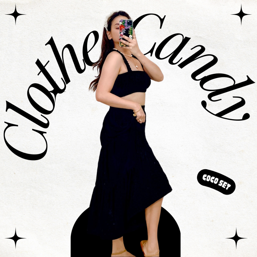 Garter Bra Top with Layered High Waist Maxi Skirt Coco Set by Clothes ...