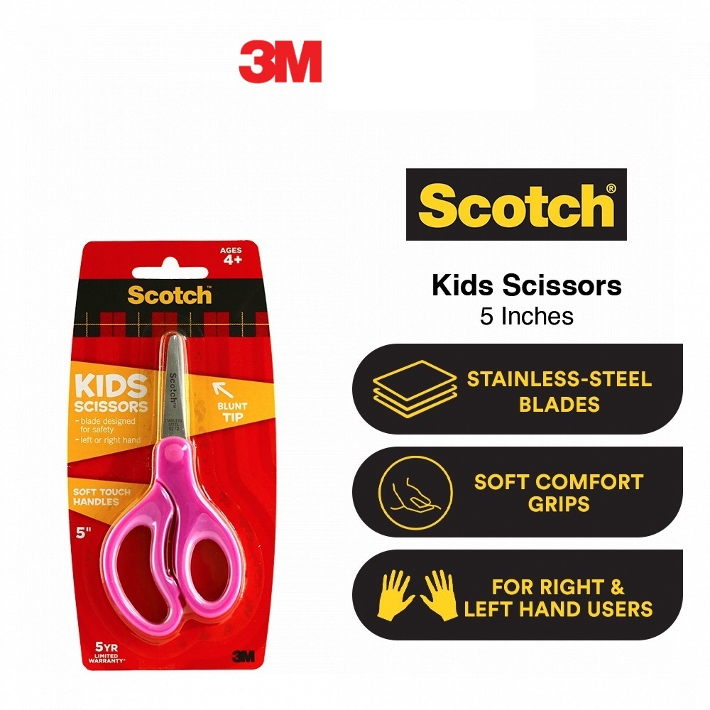 3M Scotch™ Kids Scissors 1442 B, Blunt Tip, 5in [MS1442B] | Shopee ...