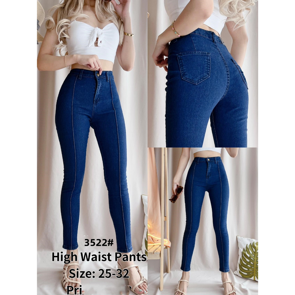 EMILY Korean Ladies Joni Jeans High Waist Jeans Skinny 3521 | Shopee ...