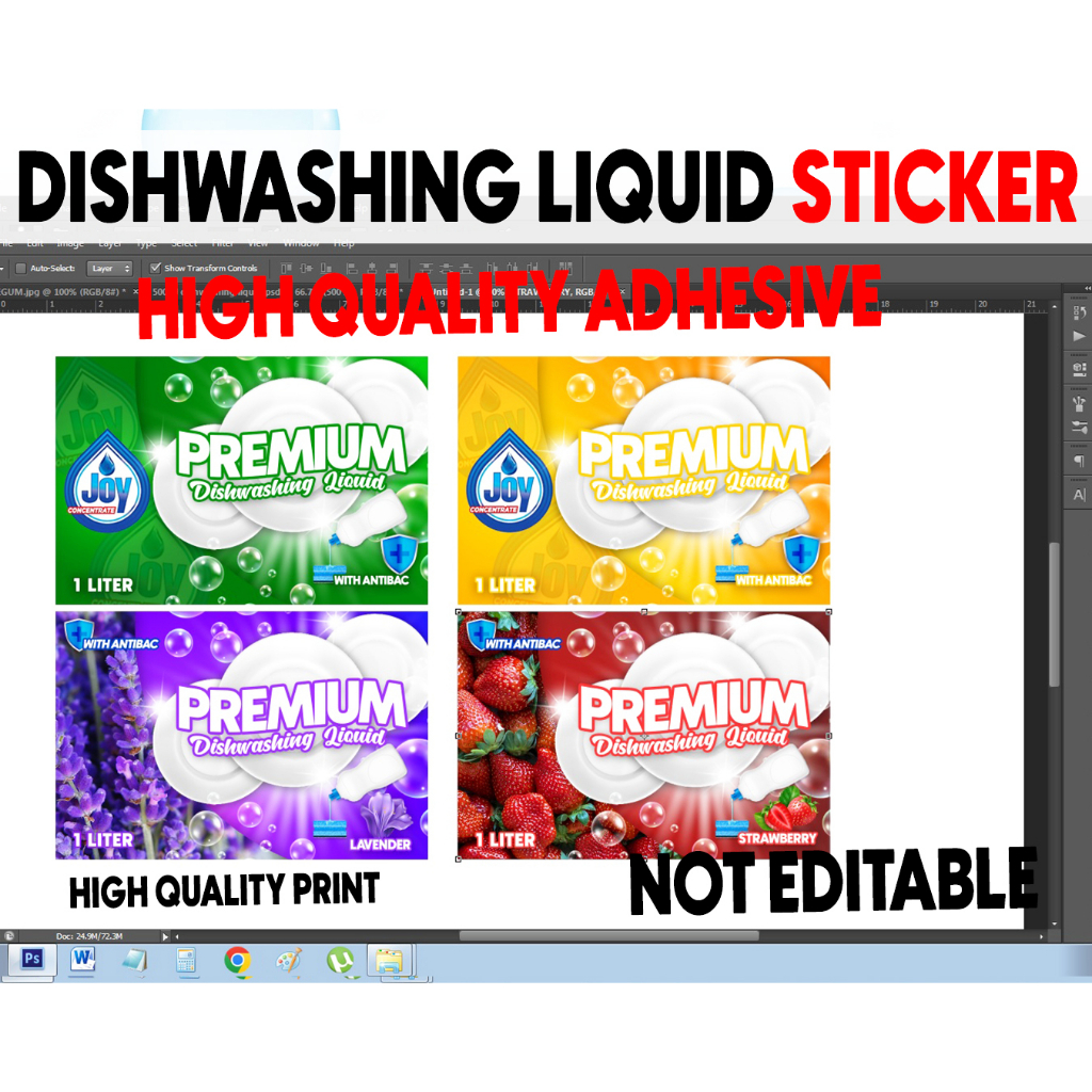 DISHWASHING LIQUID PREMIUM STICKER LABELS 100PCS. | Shopee Philippines