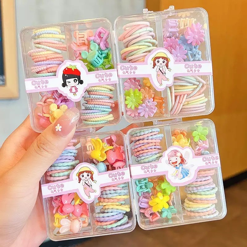 infinite Children's girls hairpin hair ring set Ponytail Rubber Band ...