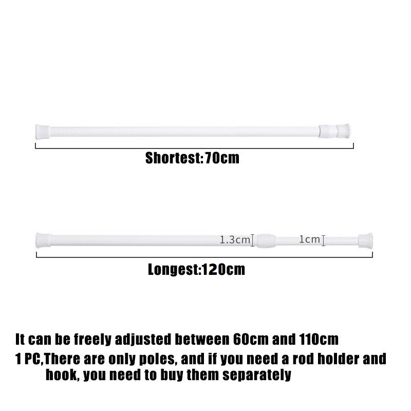 UD Extendable Curtain Rod Shower Curtain Rod Adjustable Rod Spring ...