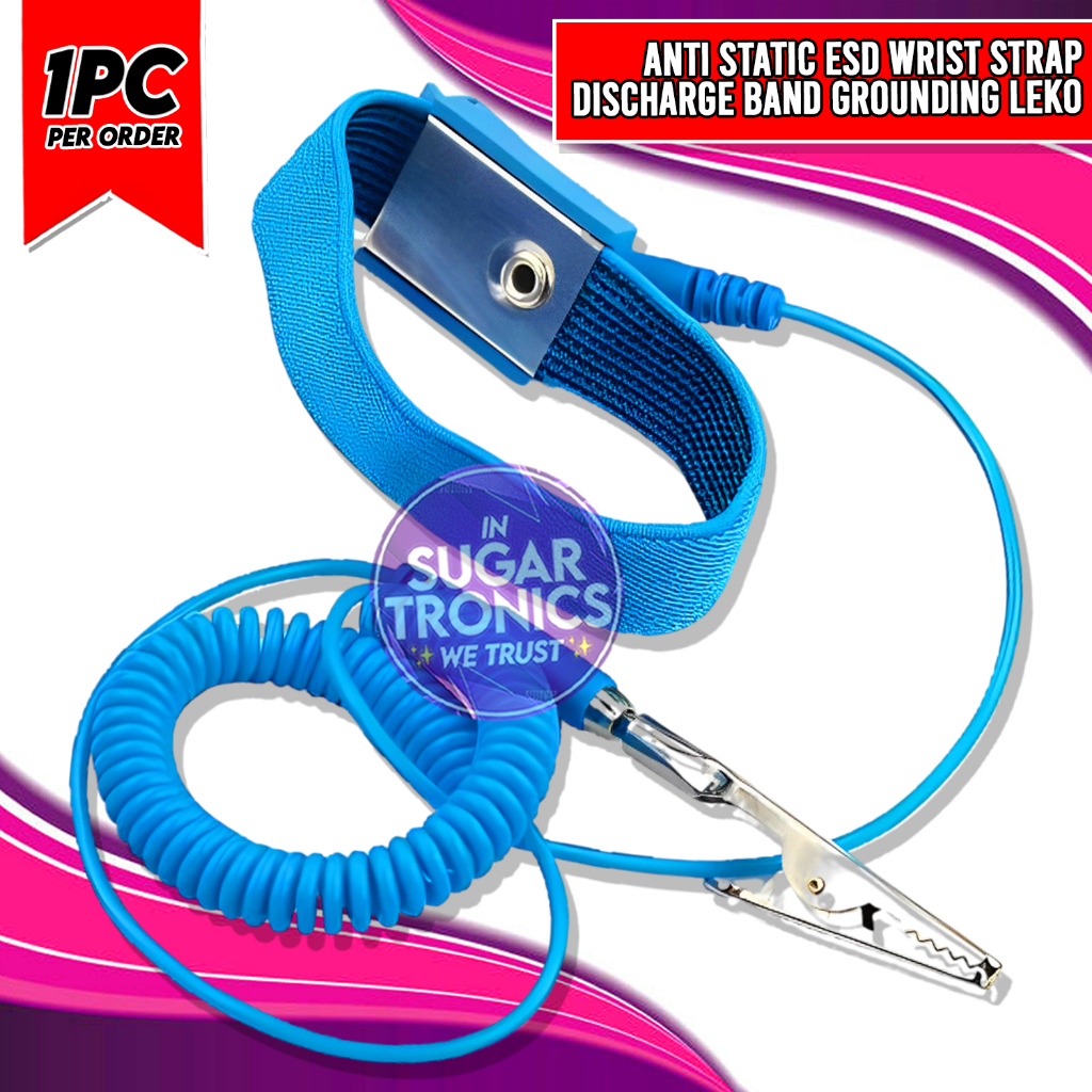 Anti Static Wrist Strap Grounding Electricity Discharge ESD | Shopee ...